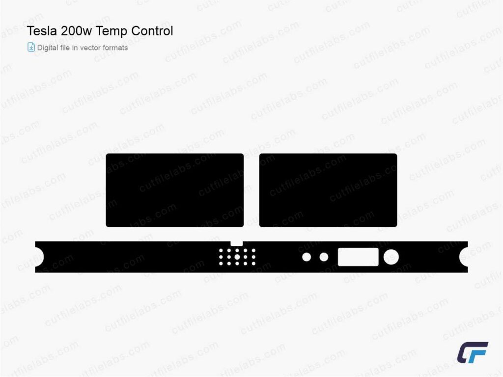 Tesla 200w Temp Control Cut File Template | CutFileLabs