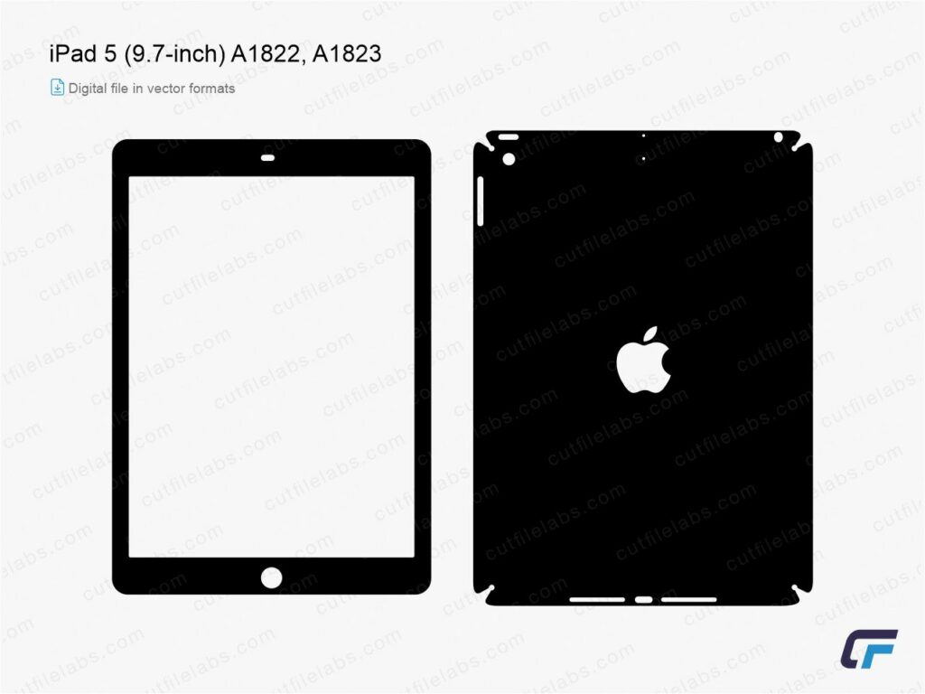iPad 2 (A1395, A1396, A1397) (2011, 2012) Cut File Template | CutFileLabs