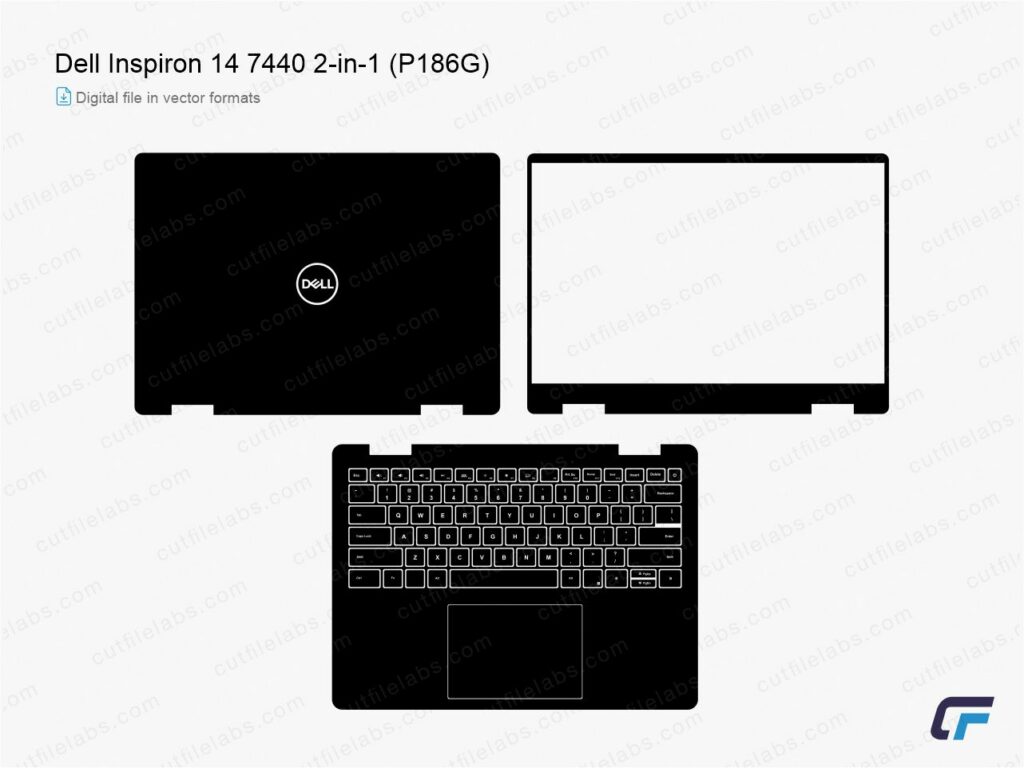 Dell XPS 13 9370, 9380, 7390 (P82G) (2018, 2019) Cut File Template ...