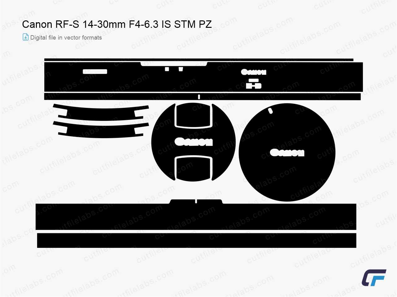 Canon RF-S 14-30mm F4-6.3 IS STM PZ Cut File Template | CutFileLabs