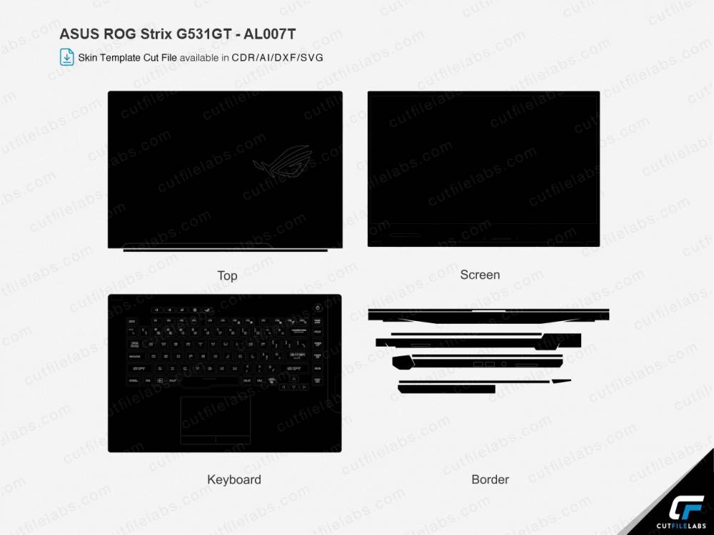Asus ROG Strix G531GT (2019) Cut File Template | CutFileLabs