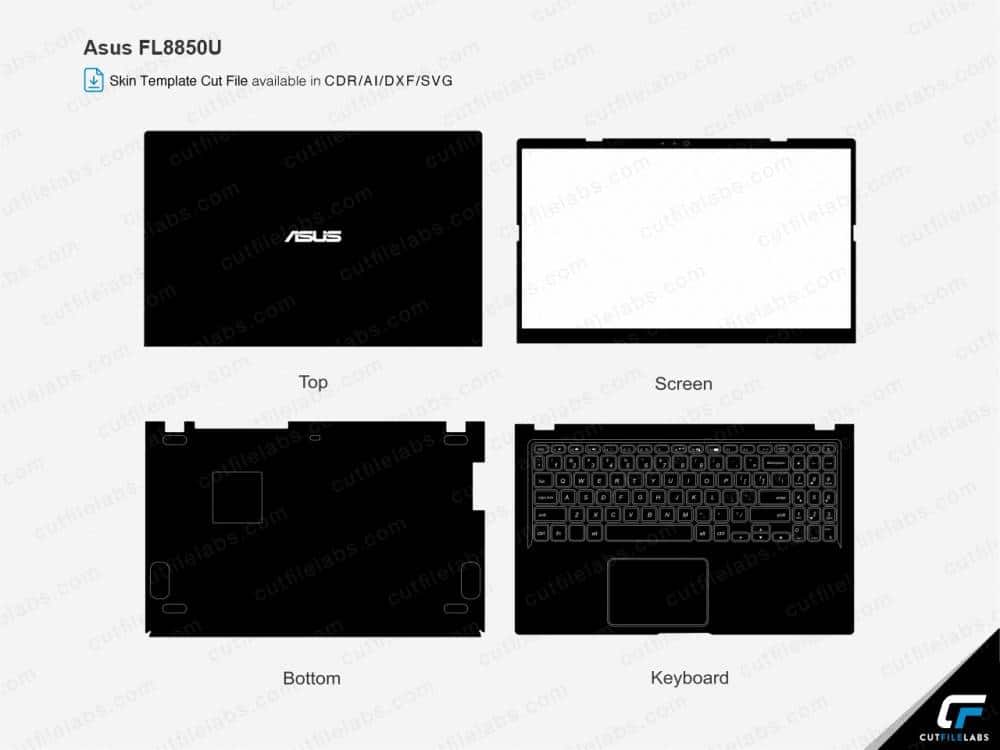 Asus Vivobook Ryzen 7 FL8850UA (2021) Cut File Template | CutFileLabs