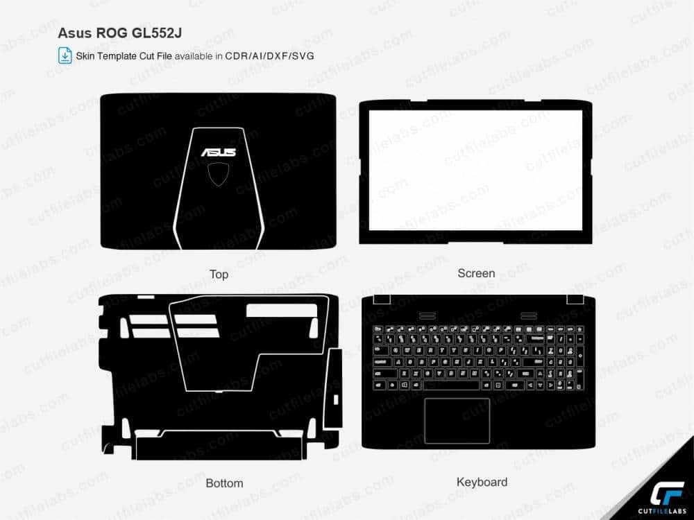Asus ROG GL552 Series (2015) Cut File Template | CutFileLabs
