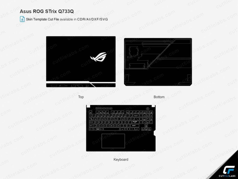 Asus ROG STrix Q733Q Cut File Template | CutFileLabs