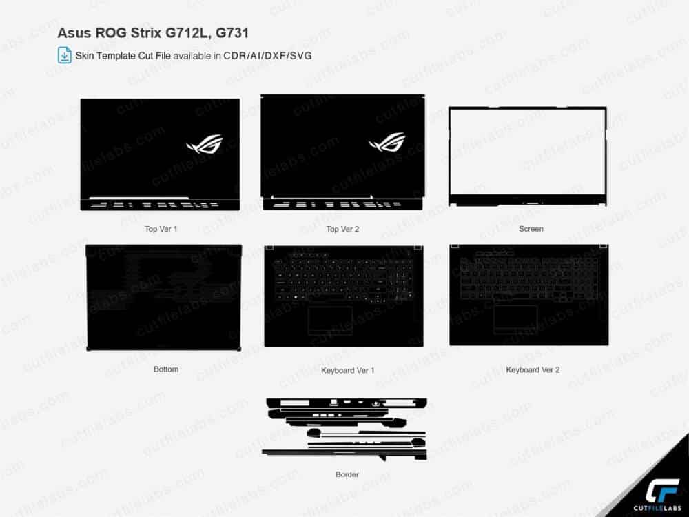Asus ROG Strix G712L, G731 (2019, 2020) Cut File Template | CutFileLabs