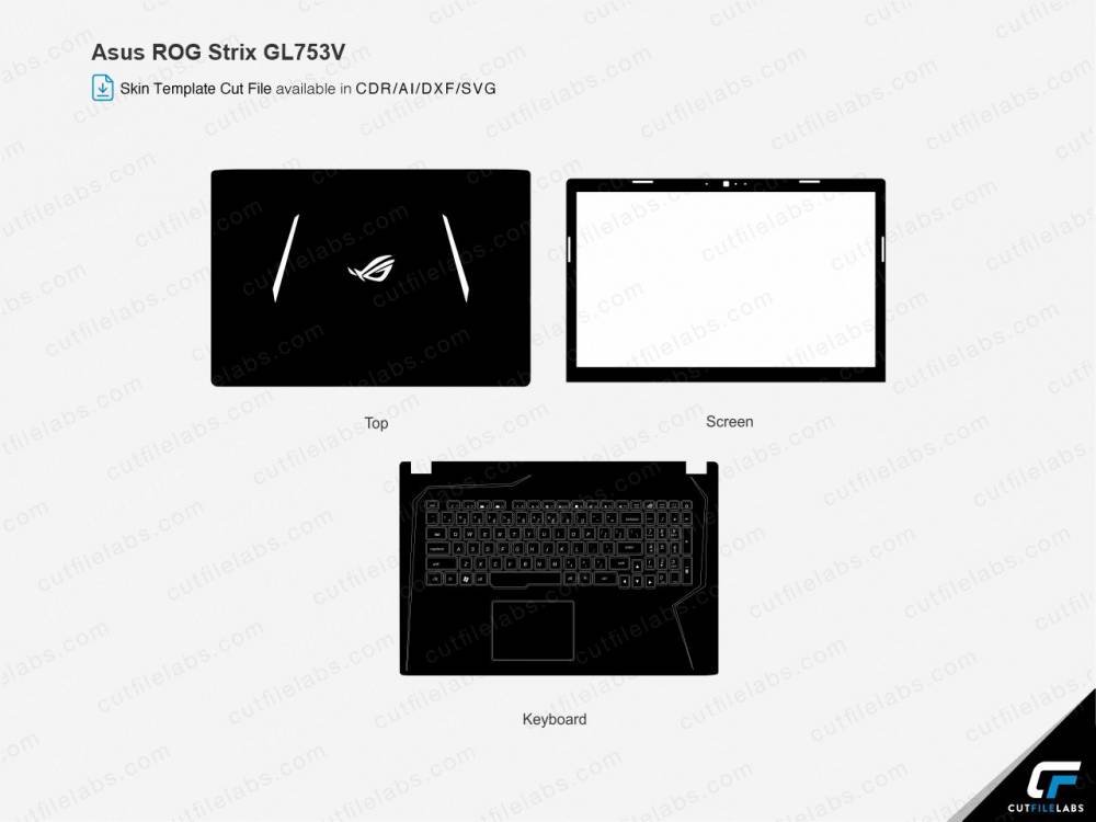 Asus ROG Strix GL753V (2017) Cut File Template | CutFileLabs