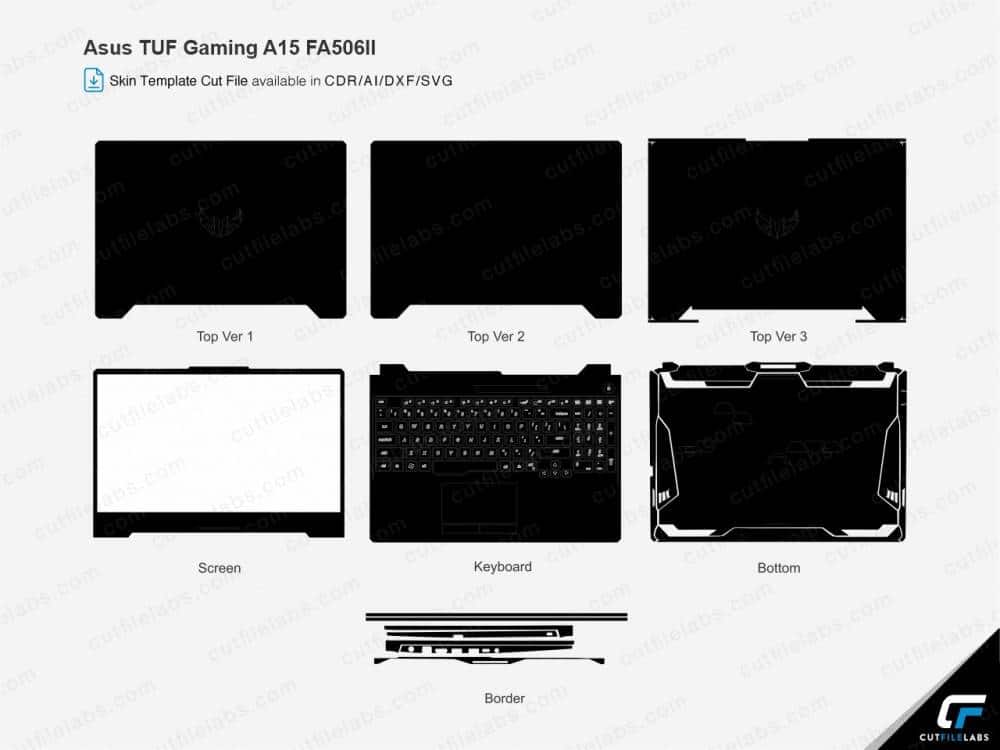 Asus TUF Gaming A15 FA506 Series (2020) Cut File Template | CutFileLabs
