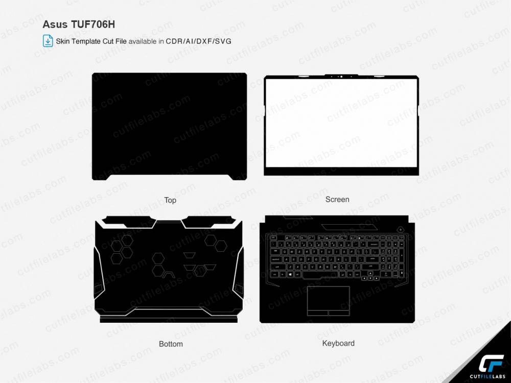 Asus TUF Gaming FA706IU (2020) Cut File Template | CutFileLabs