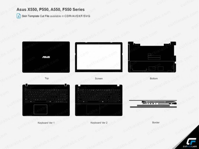 Asus X550, P550, A550, F550 Series (2014) Cut File Template | CutFileLabs