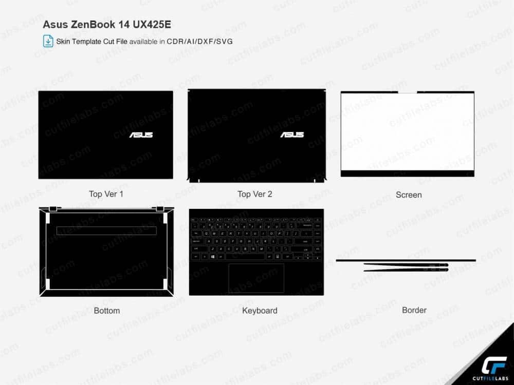 Asus ZenBook 14 UX425E (2020) Cut File Template | CutFileLabs
