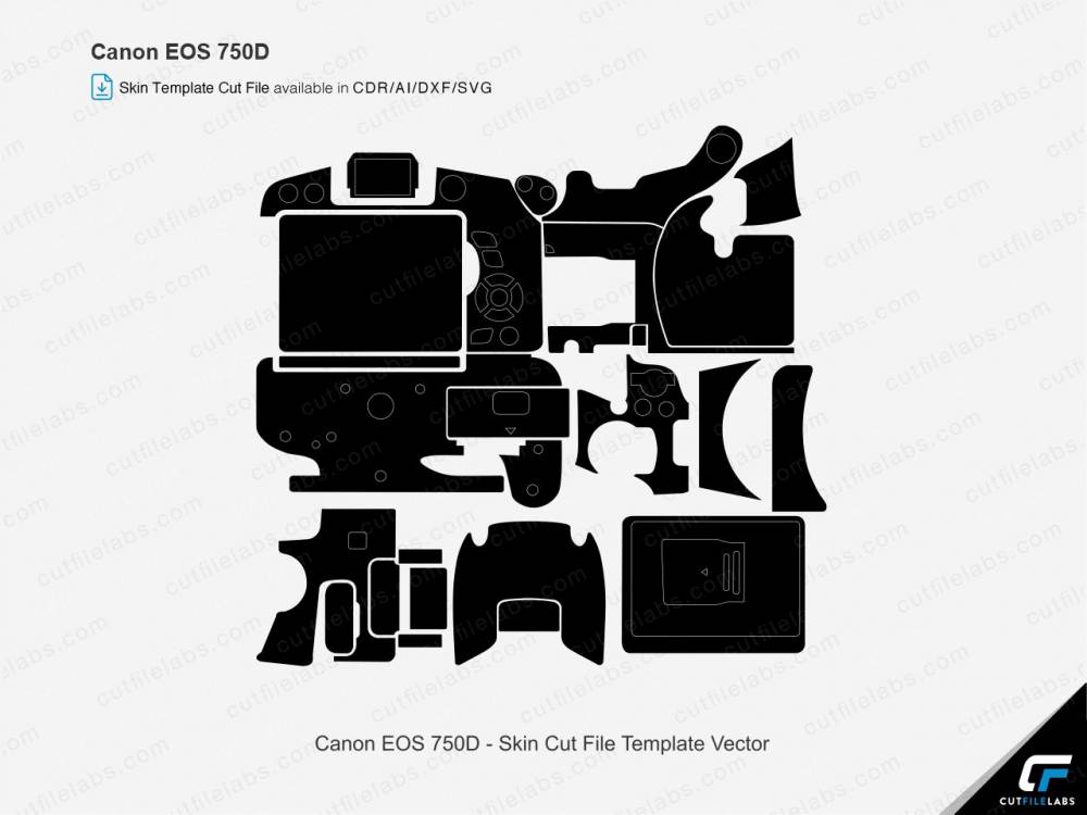 Canon EOS 750D (T6i) (2015) Cut File Template | CutFileLabs