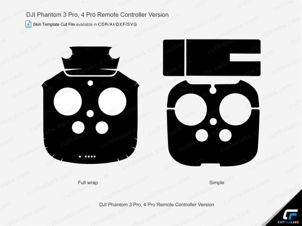 DJI Phantom 3, 4 Pro Remote Controller (2015, 2016) Cut File Template ...