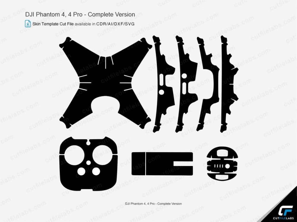 DJI Phantom 4, 4 Pro Cut File Template | Cut File Labs