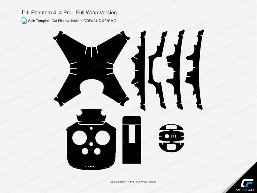 DJI Phantom 4, 4 Pro (2016) Cut File Template | CutFileLabs