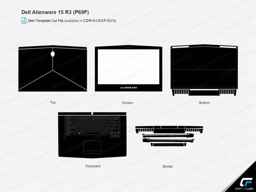 Dell Alienware 15 R3 (P69F) (2017) Cut File Template | CutFileLabs