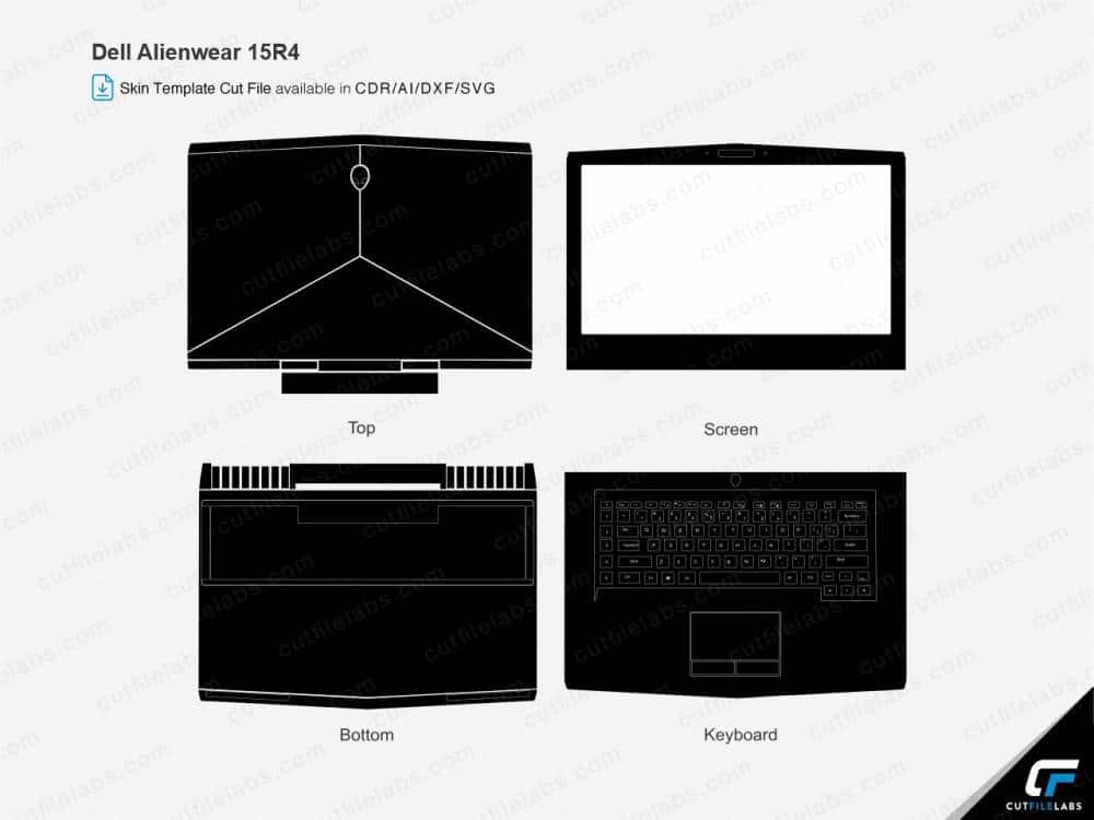 Dell Alienware 15 R4 (P69F) (2018) Cut File Template | CutFileLabs