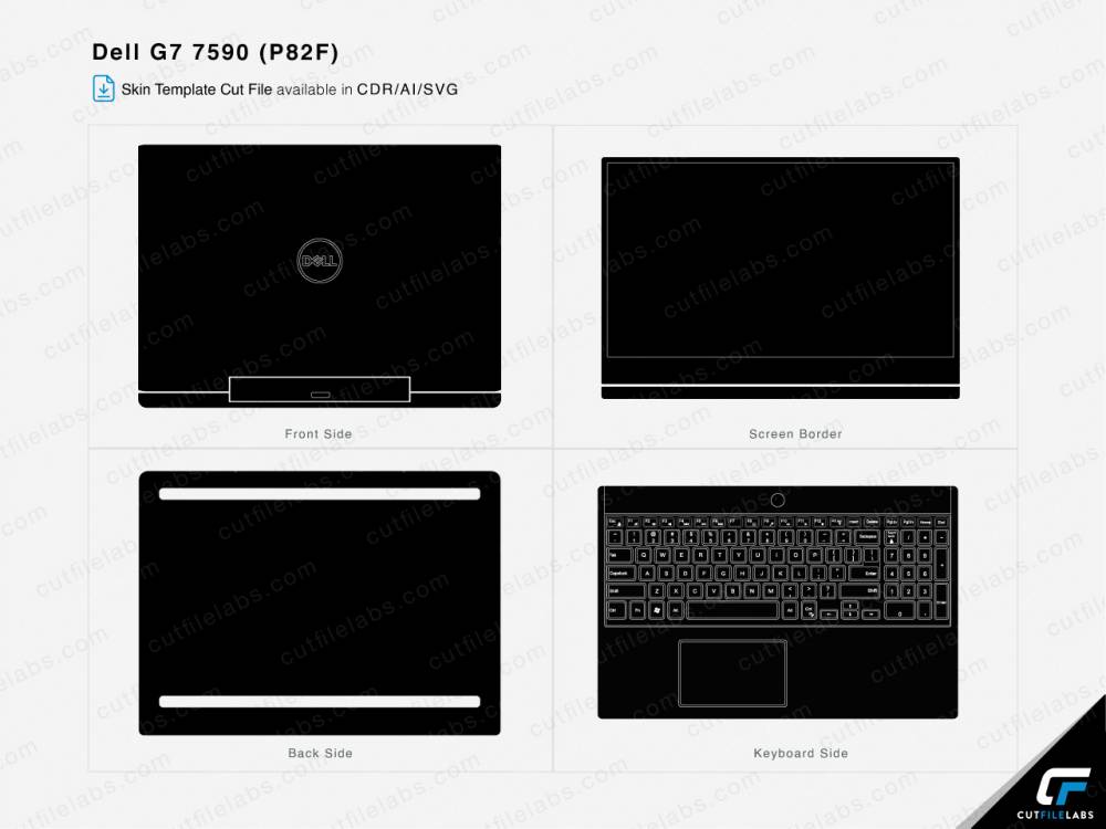 Dell G7 7590 (P82F) (2019) Cut File Template | CutFileLabs