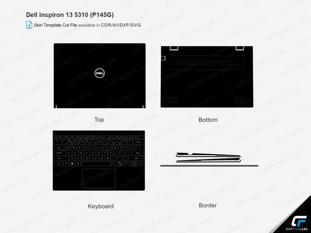 Dell Inspiron 13 5310 (P145G) Skin Cut File Template | Cut File Labs