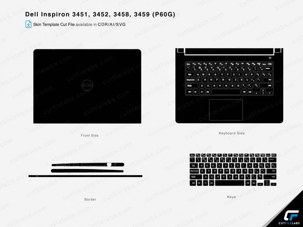 Dell Inspiron 3451, 3452, 3458, 3459 (P60G) (2014, 2015) Cut File ...