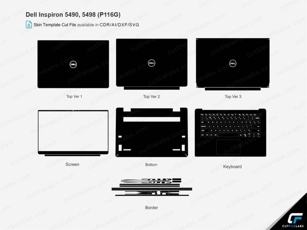 Dell Inspiron 7568 (P55) Cut File Template | Cut File Labs