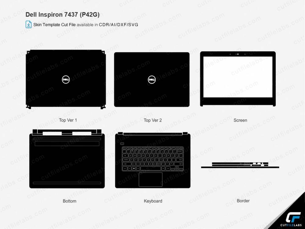 Dell Inspiron 7437 (P42G) (2014) Cut File Template | CutFileLabs