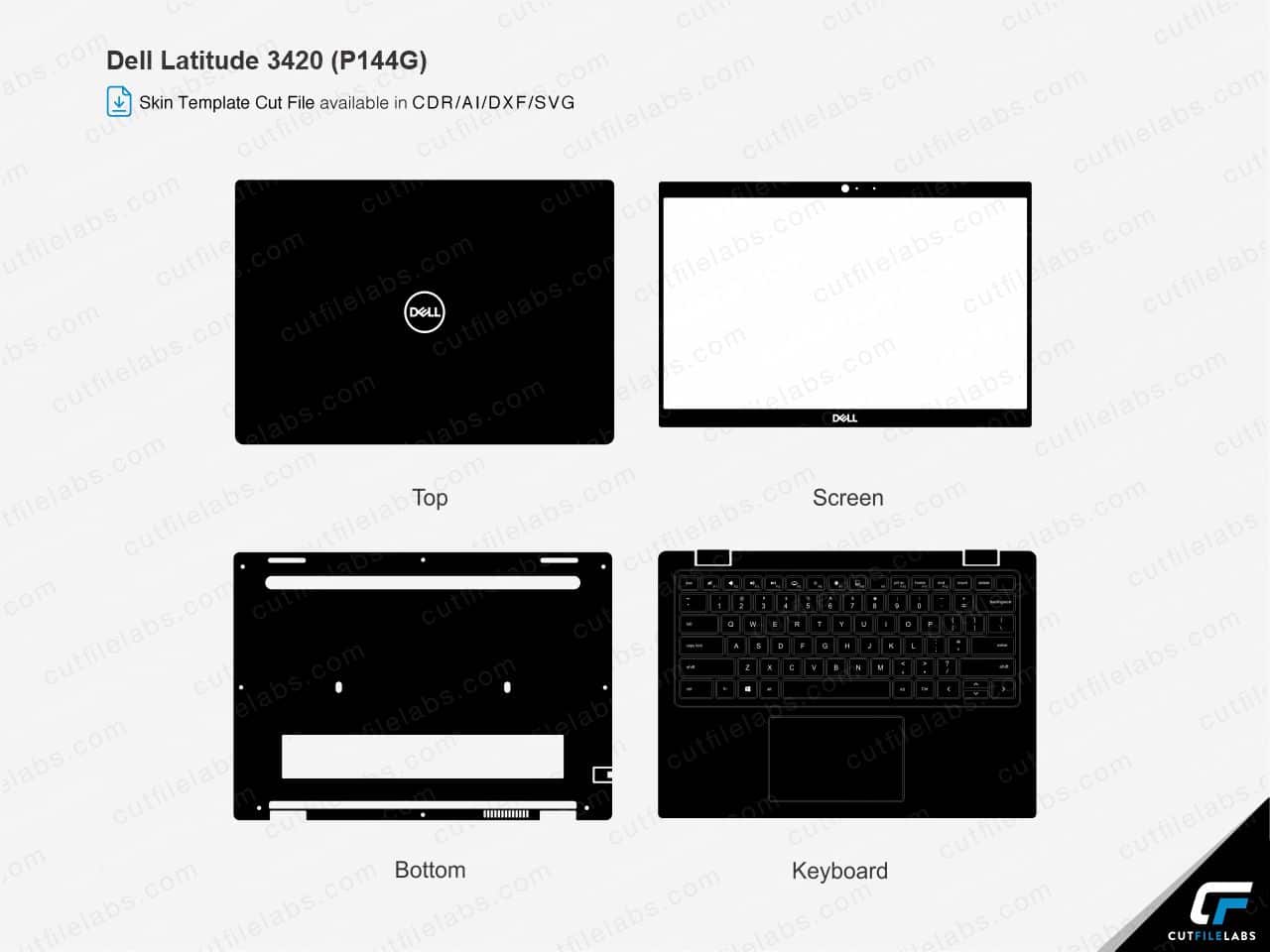 Dell Latitude 3420 (P144G) (2021) Cut File Template | CutFileLabs