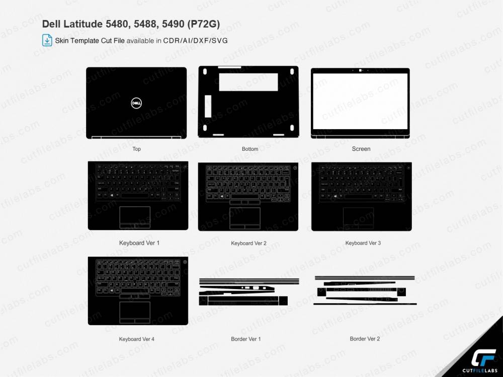Dell Latitude 3150, 3160 (P21T) (2015) Cut File Template | CutFileLabs