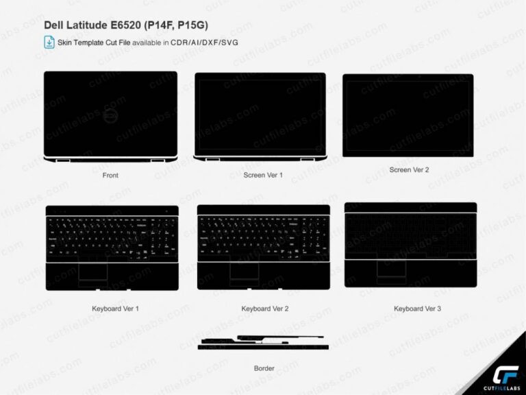 Dell Latitude E6520 (P14F, P15G) Cut File Template | Cut File Labs