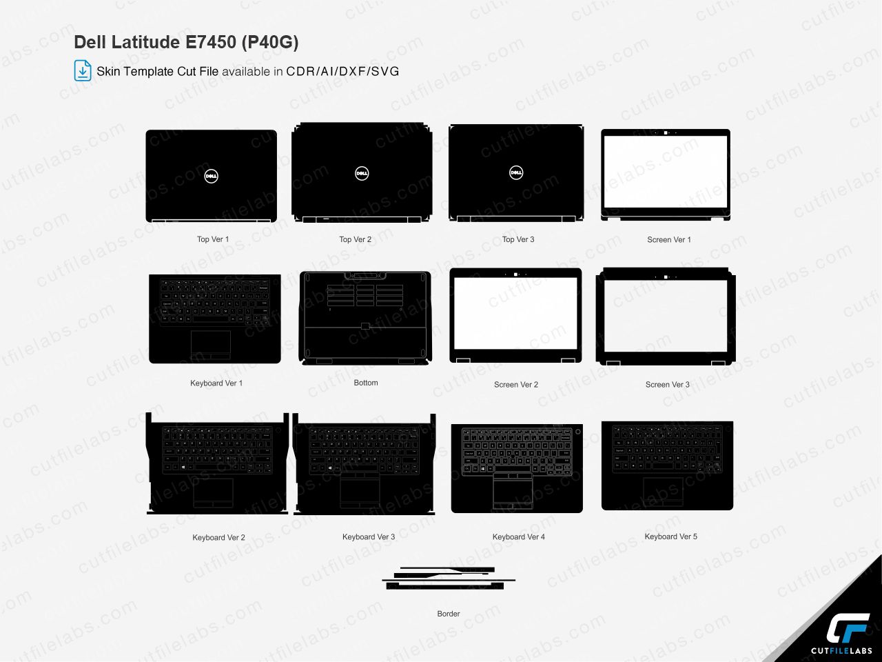 Dell Latitude E7450 (P40G) Cut File Template | Cut File Labs