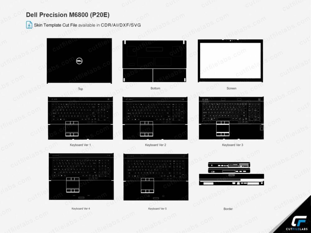 Dell Inspiron 7560 (P61F) Skin Cut File Template | Cut File Labs