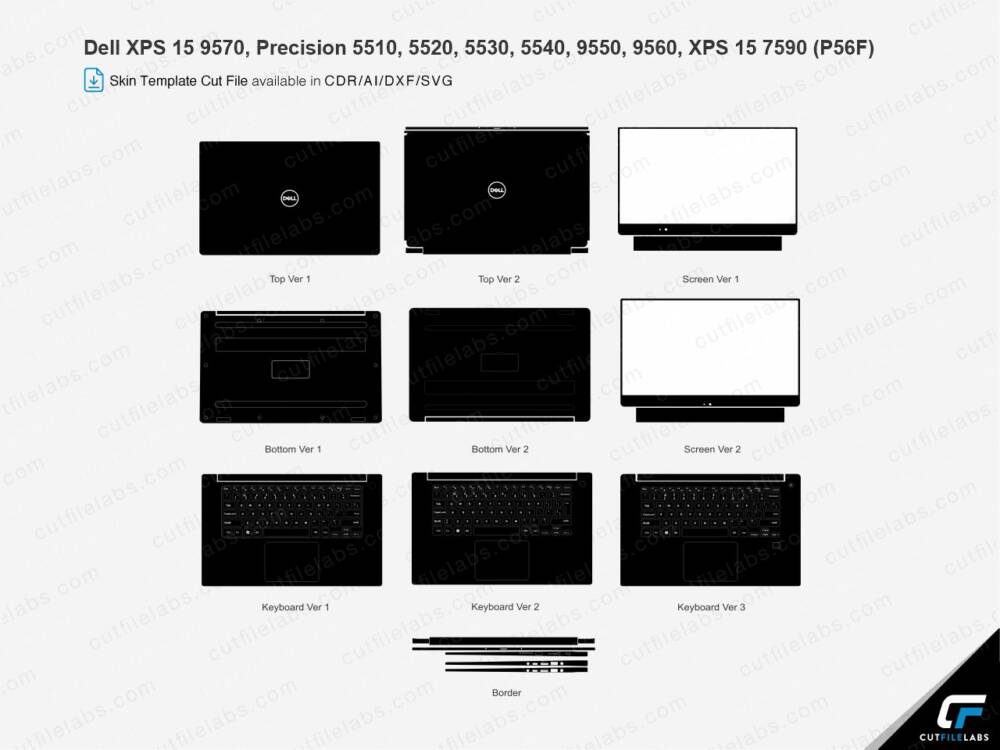 Dell XPS 15 9570, Precision 5510, 5520, 5530, 5540, 9550, 9560, XPS 15 ...
