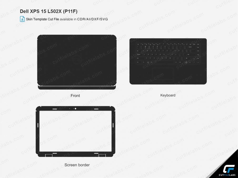 Dell XPS 15 L502X (P11F) (2011) Cut File Template | CutFileLabs
