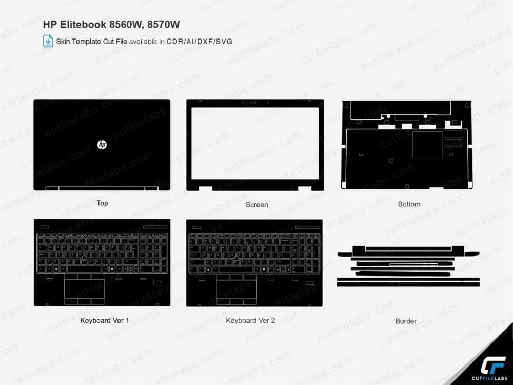 HP Elitebook 8560W, 8570W Cut File Template | Cut File Labs