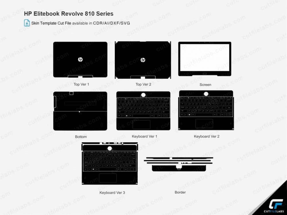 HP EliteBook Revolve 810 Series (2013) Cut File Template | CutFileLabs