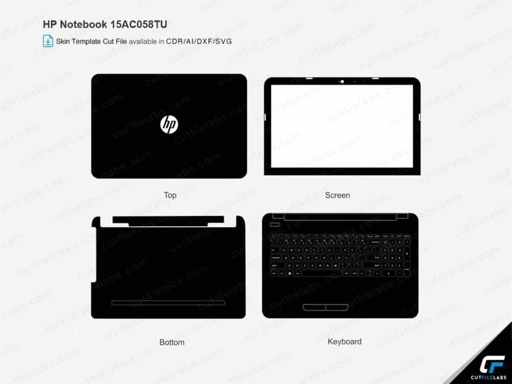 HP Notebook 15AC058TU (2015) Cut File Template | CutFileLabs