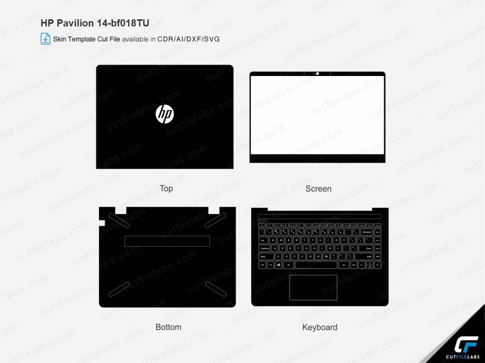 HP Spectre x360 13-aw0013dx, 13-aw0003dx Cut File Template | Cut File Labs