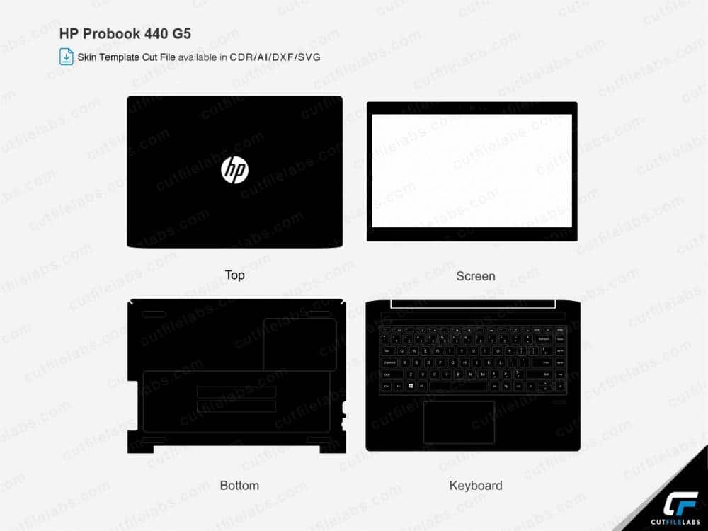 HP ProBook 440 G5 (2017) Cut File Template | CutFileLabs