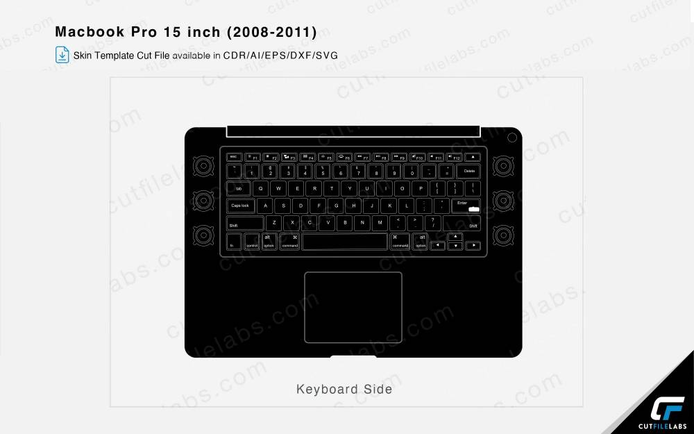MacBook Pro 15 inch (A1286) (2008-2011) Cut FileTemplate | CutFileLabs