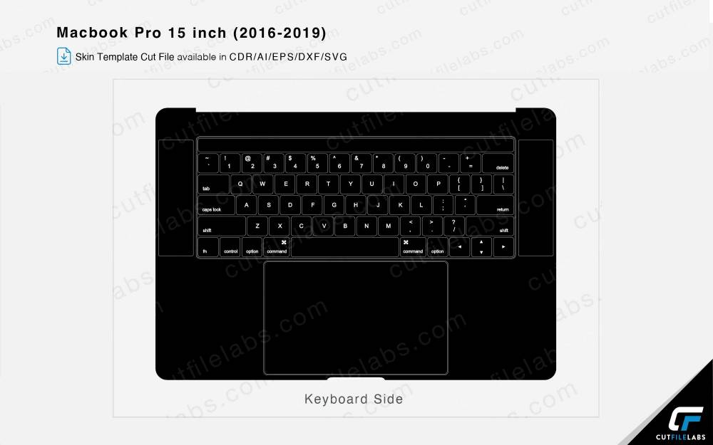 MacBook Pro 15 inch (A1707) (2016-2019) Cut File Template | CutFileLabs