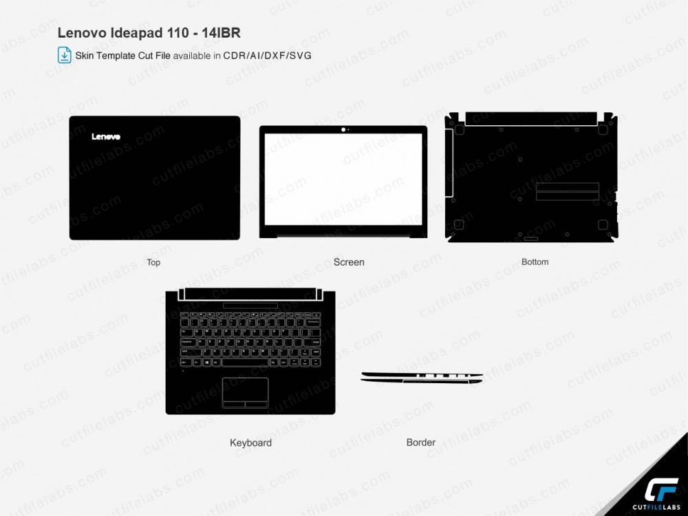 Lenovo IdeaPad 110-14IBR (2016) Cut File Template | CutFileLabs