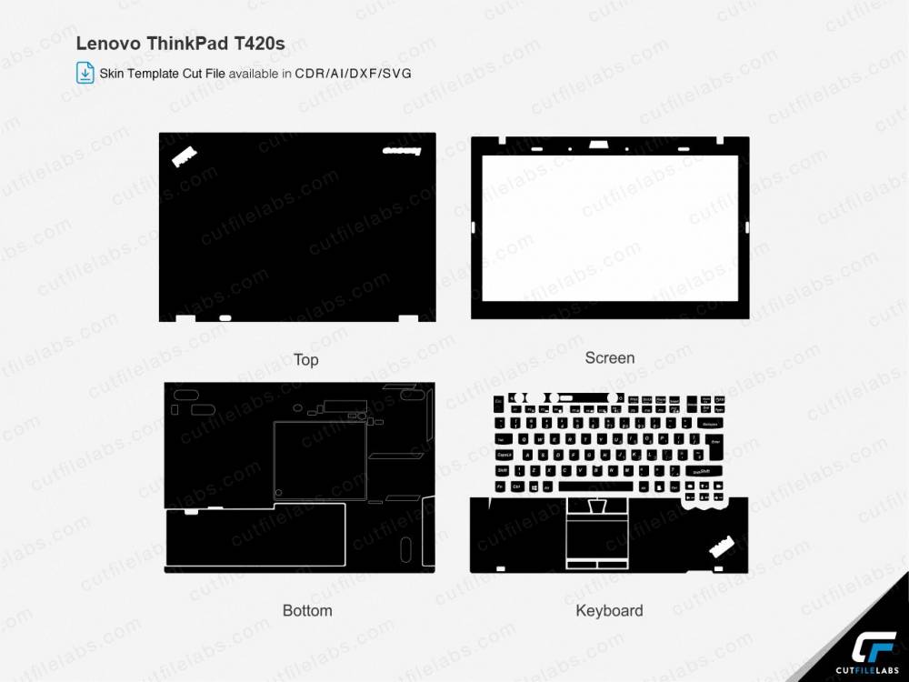 Lenovo ThinkPad T420s (2011) Cut File Template | CutFileLabs