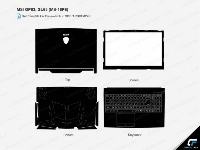 MSI GP63, GL63 (MS-16P6) (2018) Cut File Template | CutFileLabs