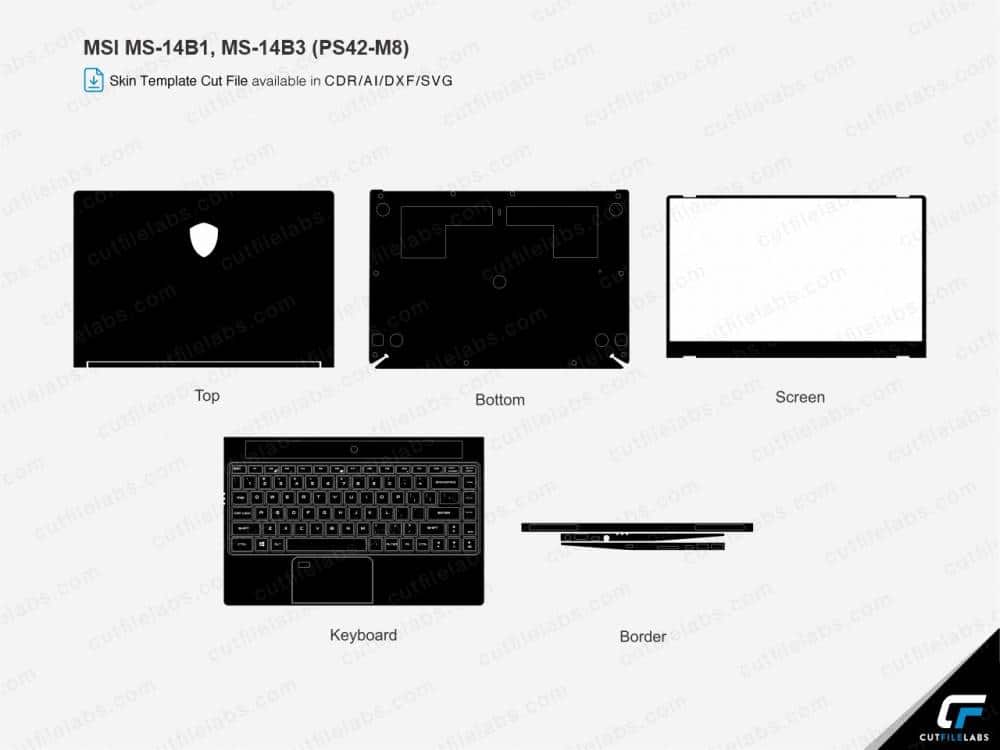 MSI Modern 14 (MS-14B) Series (2021) Cut File Template | CutFileLabs