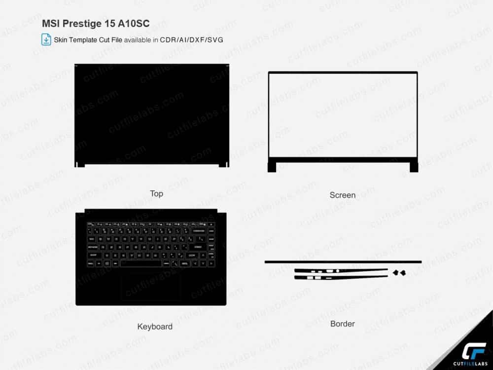MSI Prestige 15 A10SC (2021) Cut File Template | CutFileLabs