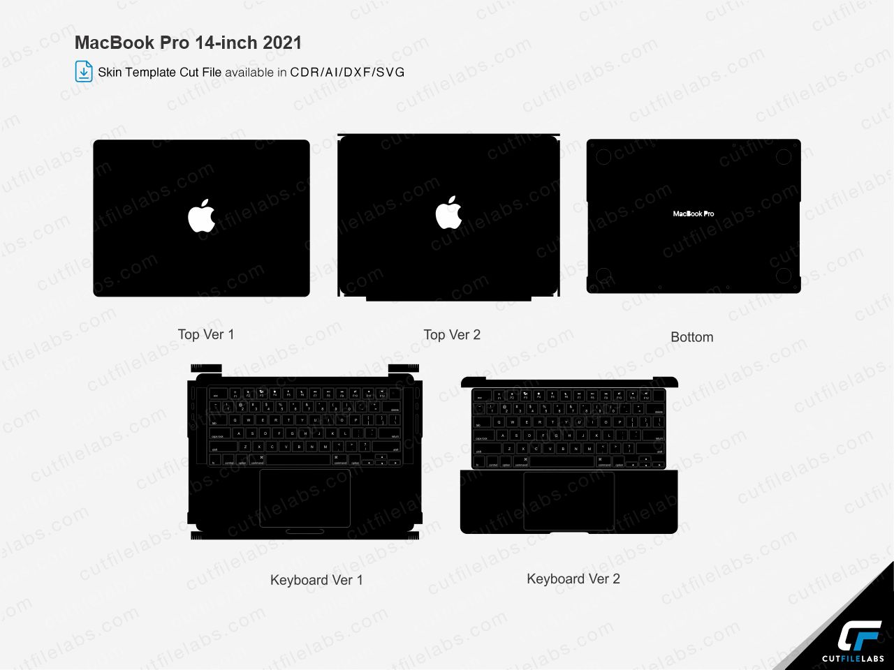 MacBook Pro 14-inch 2021,2022 (M1+M2) (A2442) Cut File Template | Cut ...