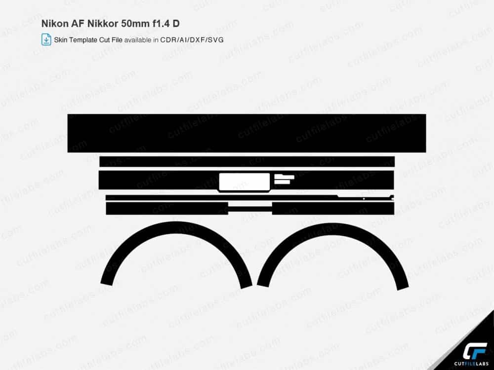 Nikon AF Nikkor 50mm f1.4 D (1995) Cut File Template | CutFileLabs