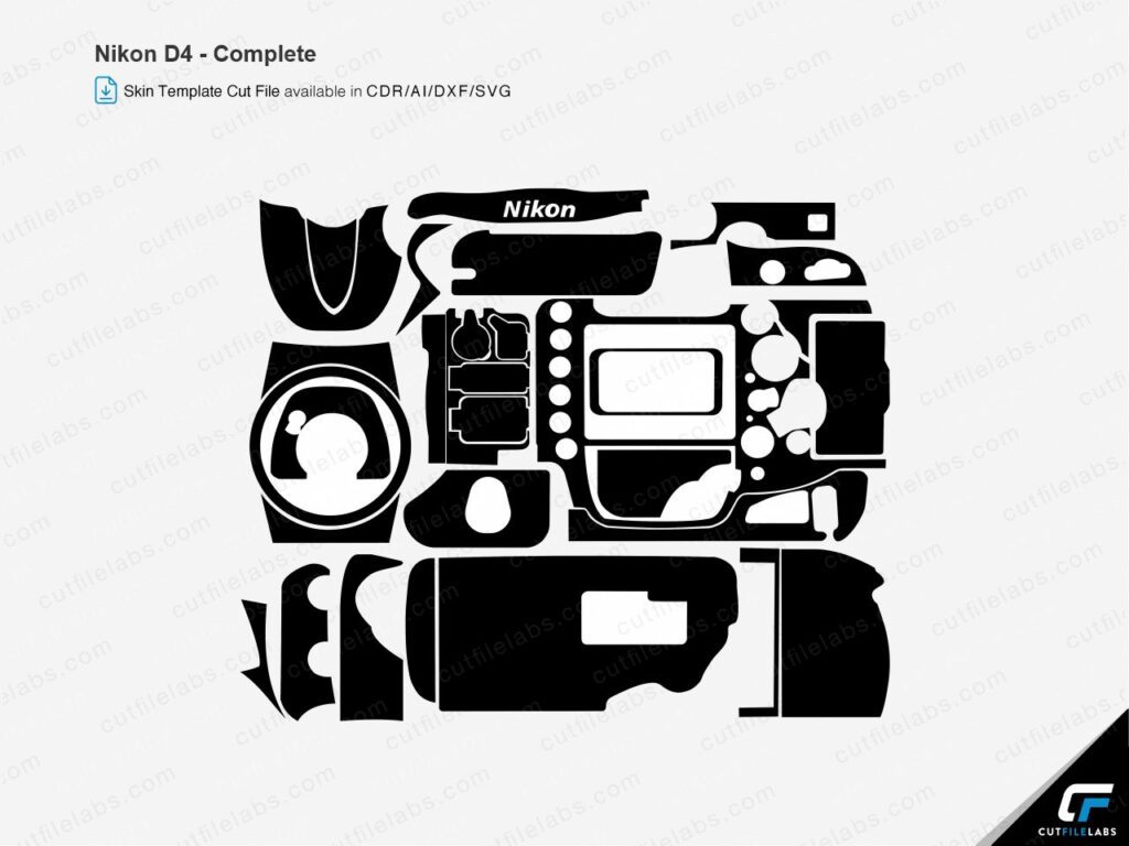 Nikon D4 (2012) Cut File Template | CutFileLabs
