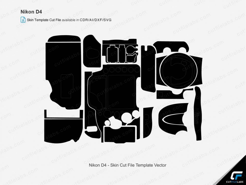 Nikon D4 (2012) Cut File Template | CutFileLabs
