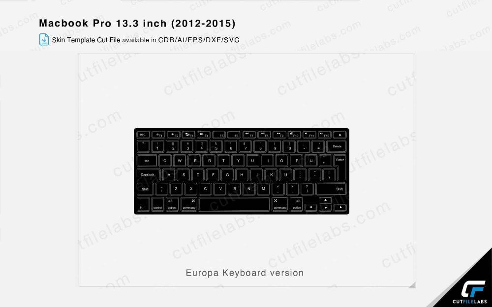 MacBook Pro 13.3 inch (A1502) (2012-2015) Cut File Template | CutFileLabs