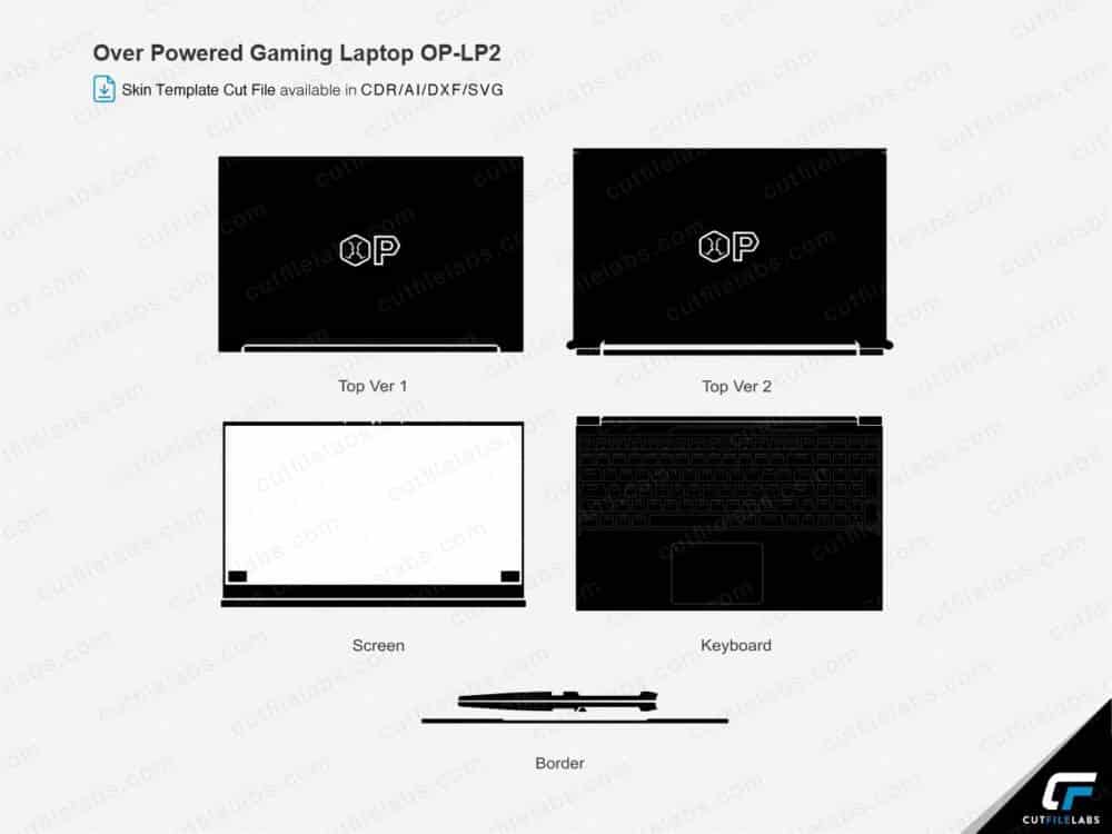 Over Powered Gaming Laptop OP-LP2 (2019) Cut File Template | CutFileLabs